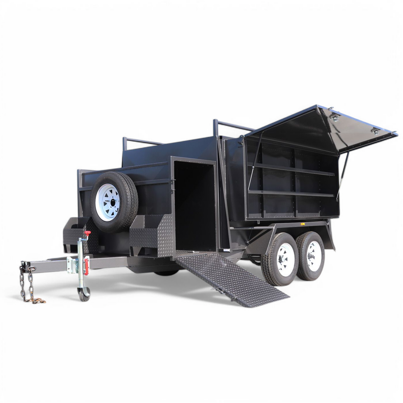 8x5 Tandem Axle Mower Trailer with Side Box – Gold Trailers