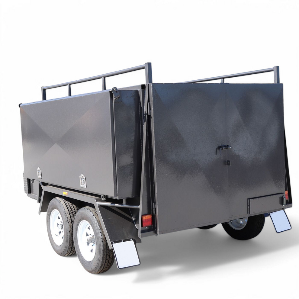 8x5 Tandem Axle Mower Trailer with Side Box – Gold Trailers